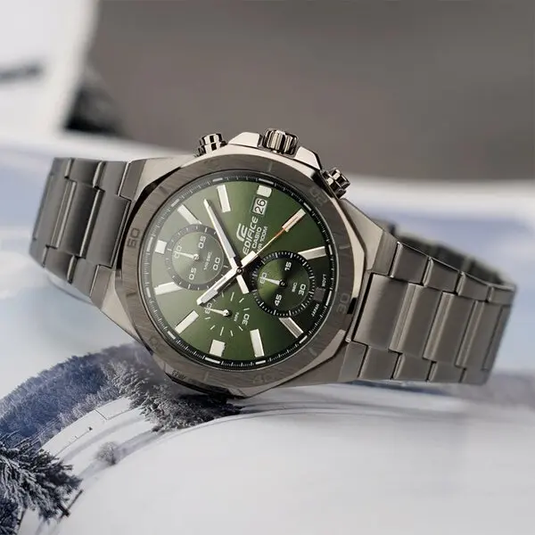 Casio Edifice Chronograph Stainless Steel Watch - Grey/green