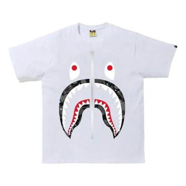 A BATHING APE Space Camo Shark T-shirt - White
