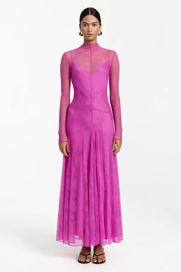Significant Other Esha Long Sleeve Maxi Dress - Magenta