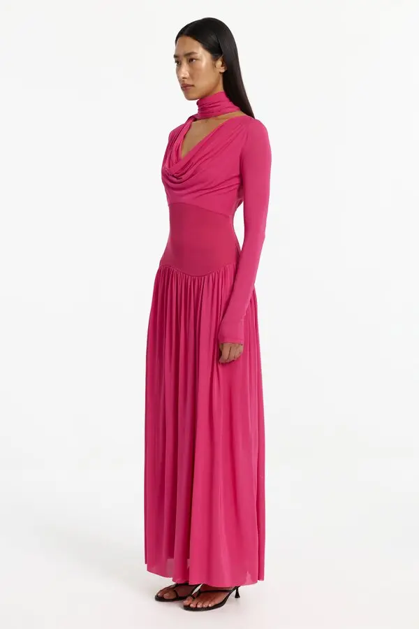 Significant Other Nirvana Long Sleeve Maxi Dress - Fig