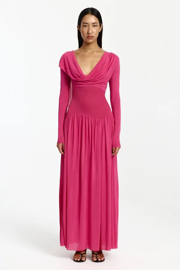 Significant Other Nirvana Long Sleeve Maxi Dress - Fig