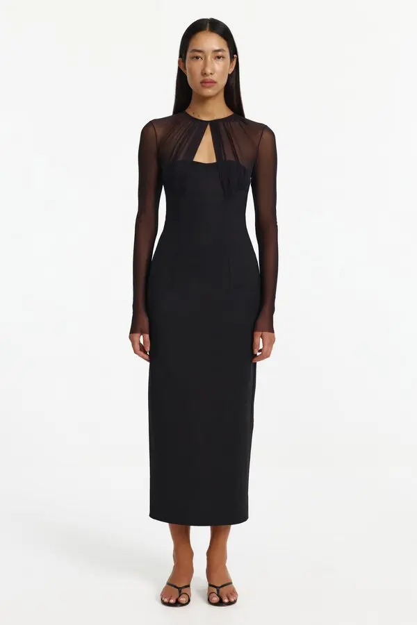 Significant Other Clementine Long Sleeve Dress By - Black