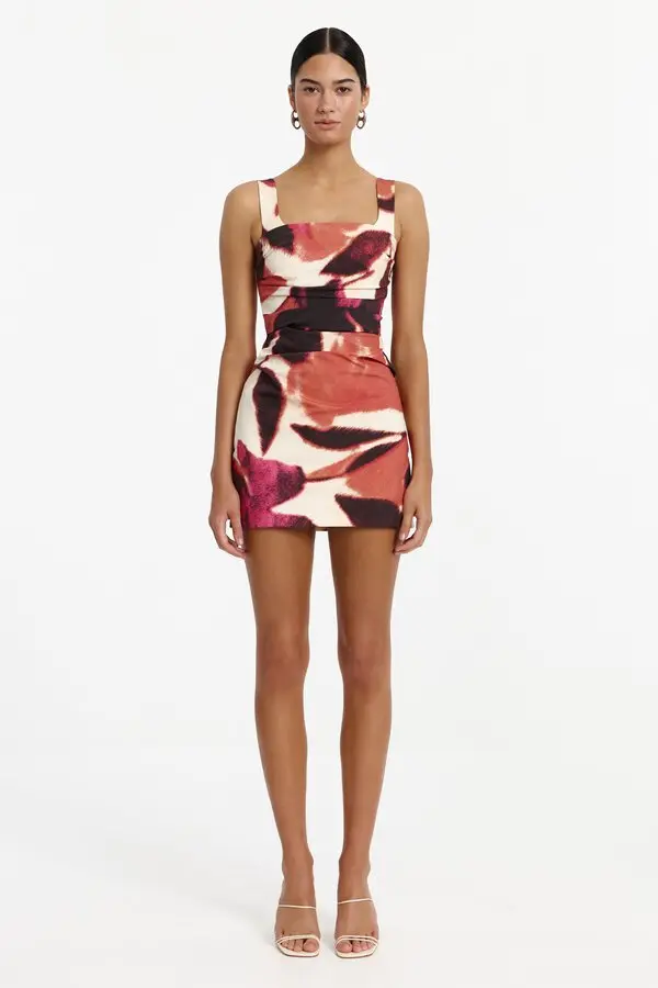 Significant Other Minnah Abstract Floral Print Mini Dress - Pressed Floral