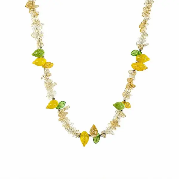 ORMIRO Amalfi Limoncello Beaded Citrine Necklace With Lemon Charms - Yellow