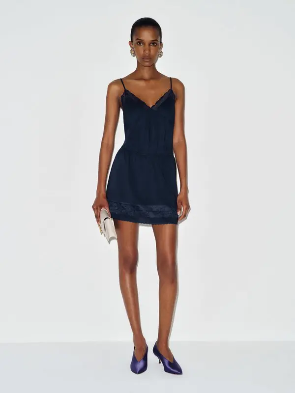REFORMATION Cerina Dress Lace - Blue