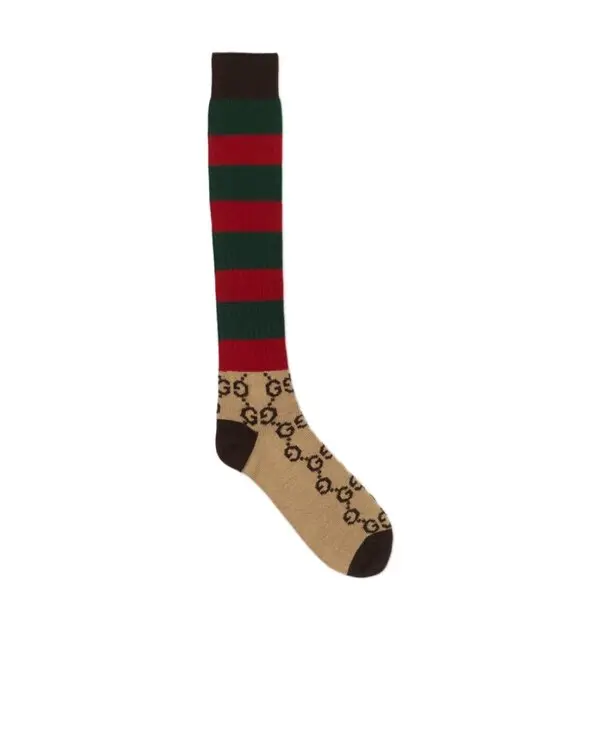 Gucci Gg Striped Wool-blend Socks