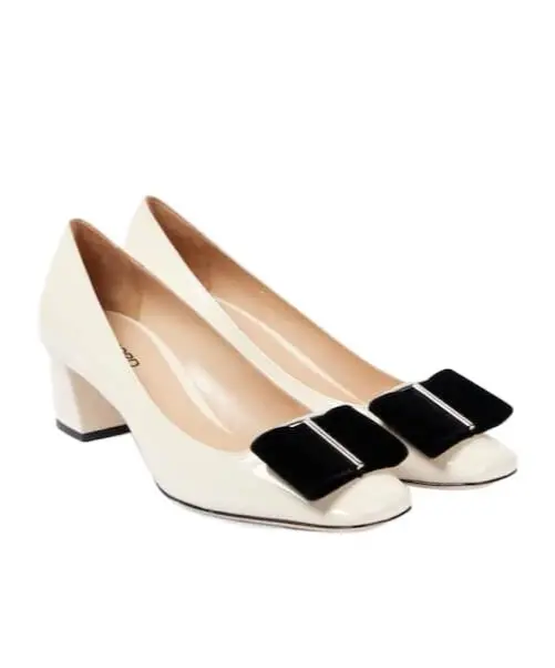 TOM FORD Audrey 55 Bow-detail Patent Leather Pumps - Nude