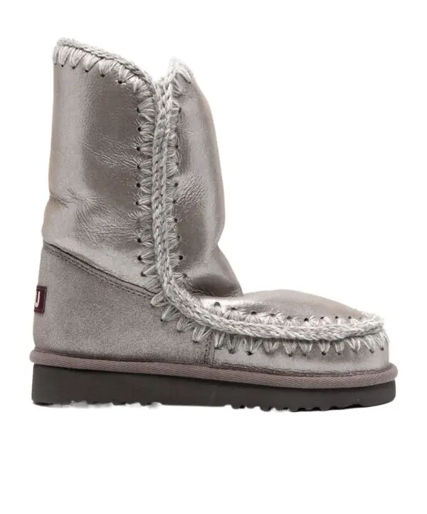 Mou Round-headed Short Boots - Gray