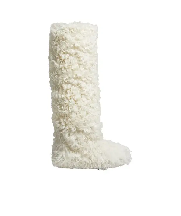 Moncler Beverly High Shearling Boots - White
