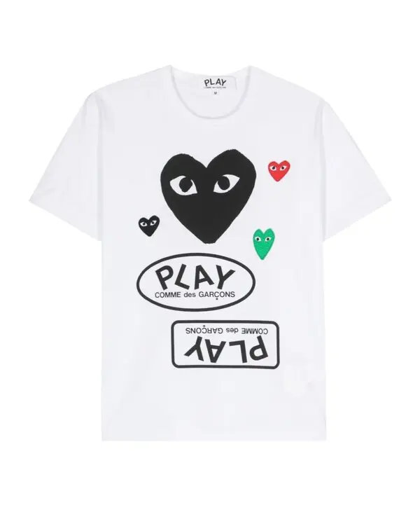 Play Comme Des Garcon Comme Des Garçons Play Heart-patch Crewneck T-shirt - White