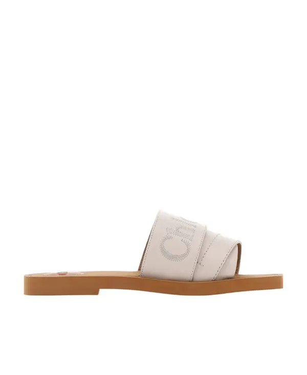 Chloé Printed Logo Slippers - Nude