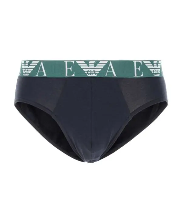 Emporio Armani Two-pack Logo-waistband Briefs - Black