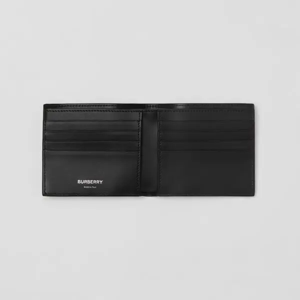Burberry International Embossed Check Leather Wallet