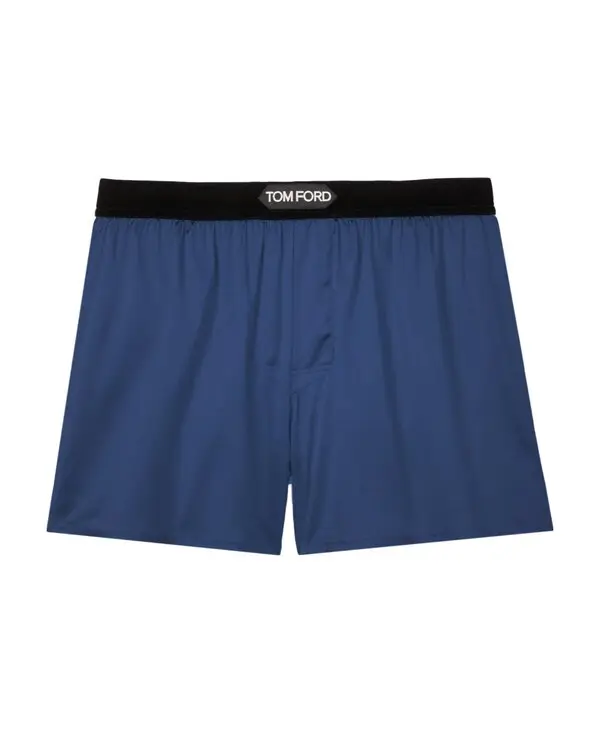 TOM FORD Silk-blend Logo-waist Boxers - Blue