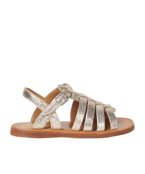 POM D'API Plagette Strap Metallic Leather Sandals