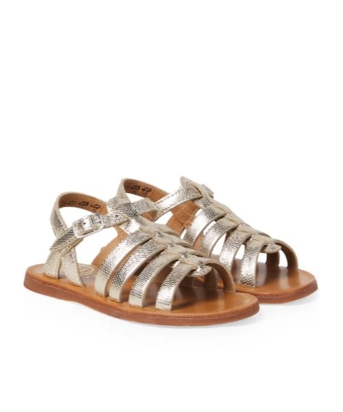 POM D'API Plagette Strap Metallic Leather Sandals