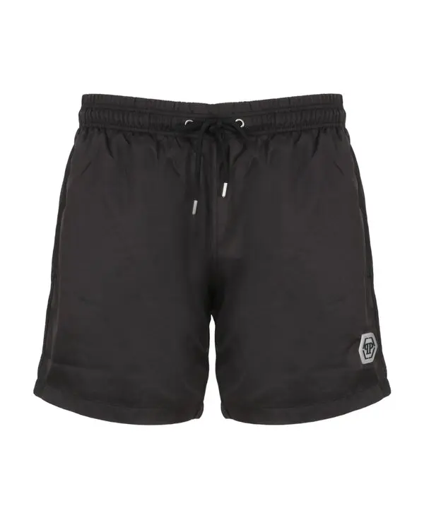 Philipp Plein Hexagon Logo-patch Swim Shorts - Black