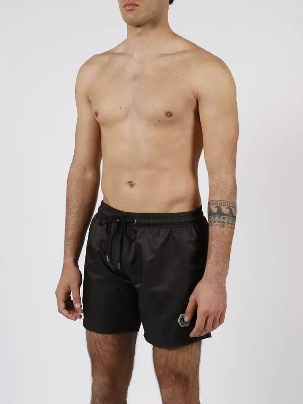 Philipp Plein Hexagon Logo-patch Swim Shorts