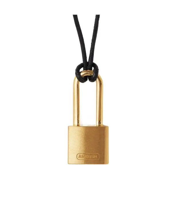 AMBUSH Logo Engraved Padlock Necklace
