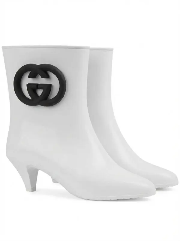 Gucci Interlocking G Pointed-toe Boots - White