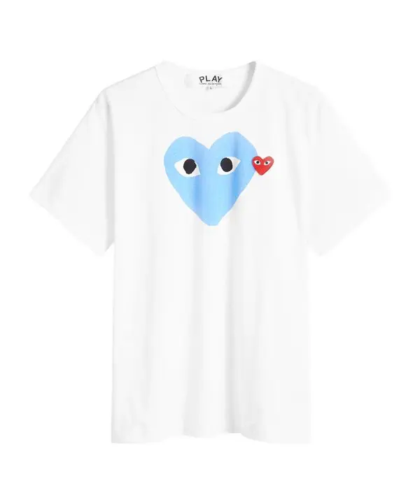 Play Comme Des Garcon Comme Des Garçons Play Heart Printed Crewneck T-shirt - White