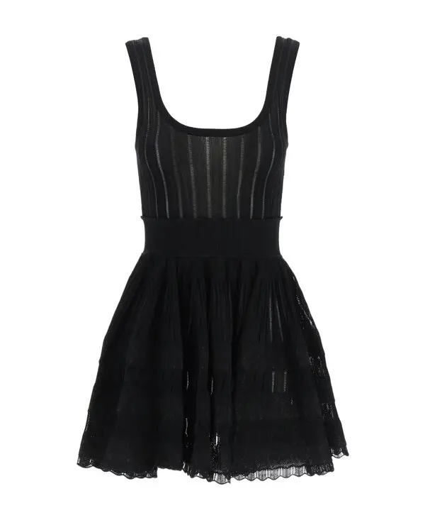 Alaïa Shiny Crinoline Mini Dress - Black