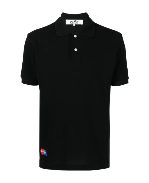 Play Comme Des Garcon Comme Des Garçons Play Short Sleeved Polo Shirt - Black
