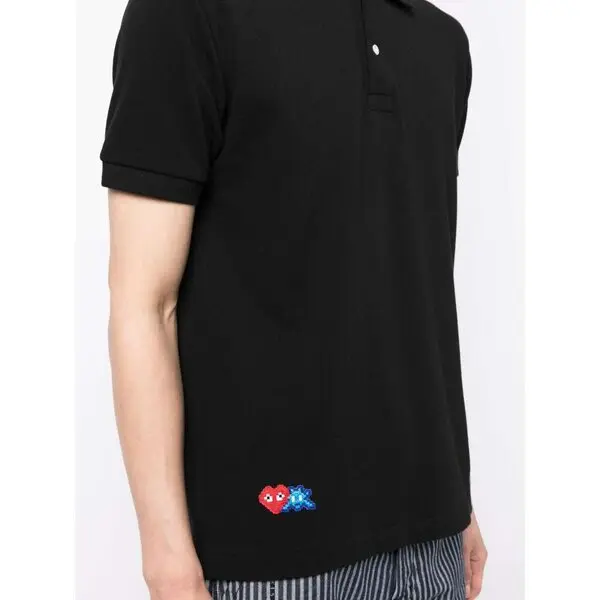 Play Comme Des Garcon Comme Des Garçons Play Short Sleeved Polo Shirt - Black