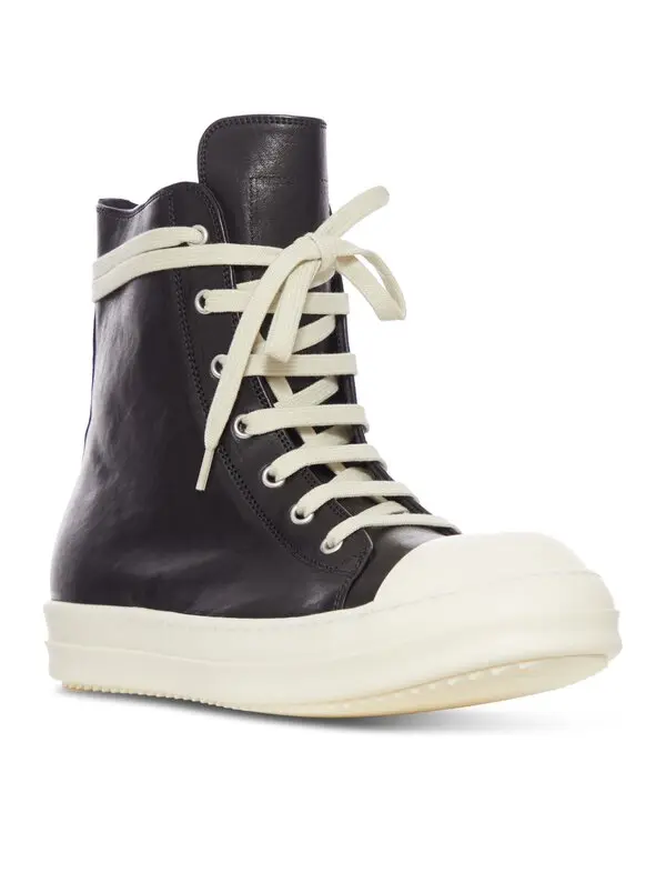 Rick Owens Round Toe High-top Sneakers