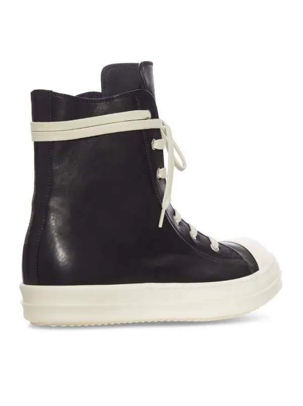 Rick Owens Round Toe High-top Sneakers