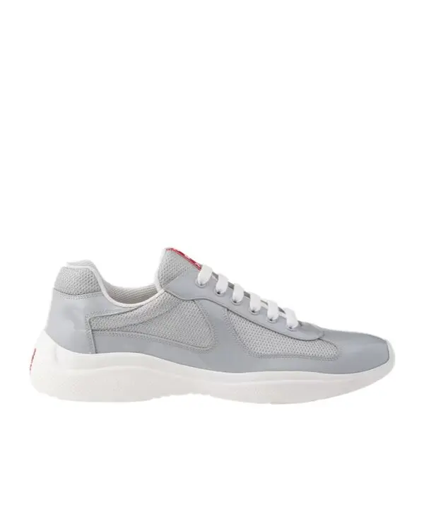 Prada Logo Details Sneakers - Pearl/silver