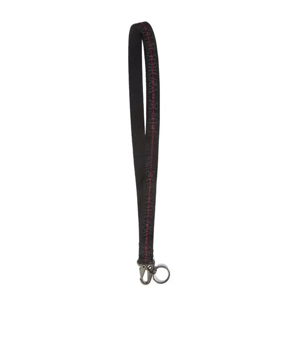 Off-White Logo-jacquard Keychain - Black