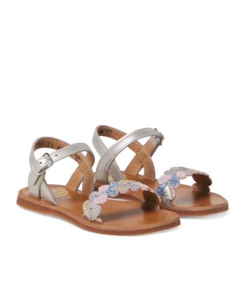 POM D'API Plagette Ferns Embellished Leather Sandals