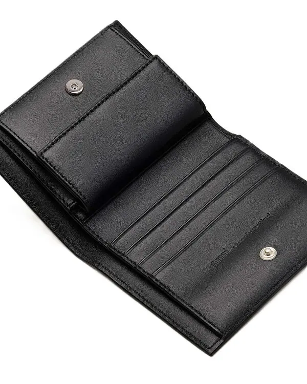 AMI Paris De Coeur Bi-fold Leather Wallet