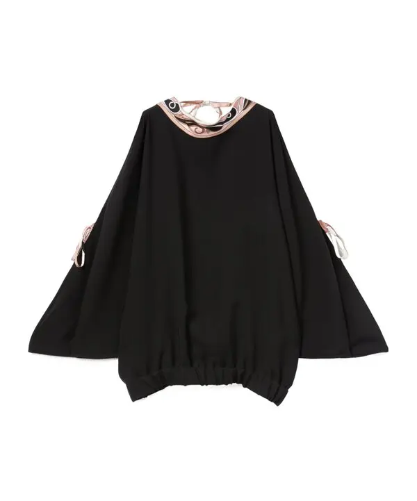 Emilio Pucci Pattern-printed Cape Blouse - Black