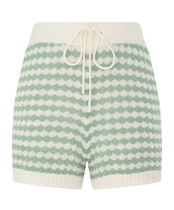 Zimmermann Everley Scallop Knit Short - Green/cream