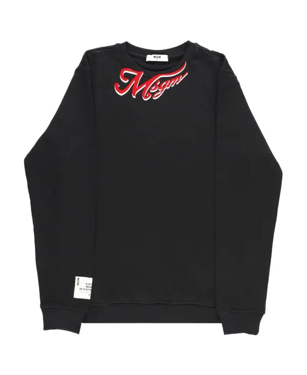 MSGM Round-necked Logo Sweater - Black