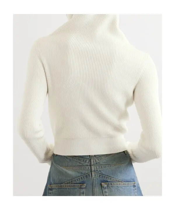 Alaïa Mock Neck Cropped Jumper