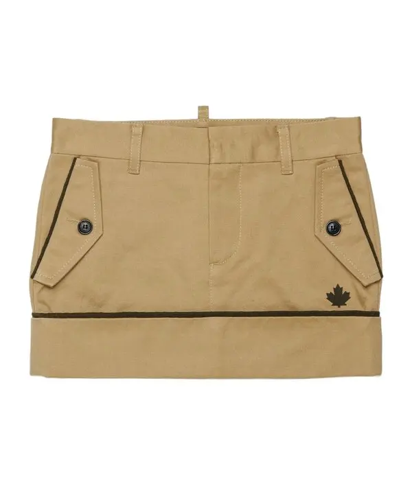 Dsquared2 Logo-print Flap-pocket Skirt - Nude