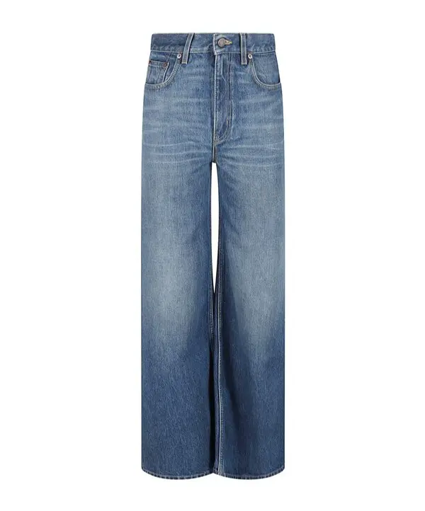 Chloé Logo Patch Straight-leg Jeans - Blue