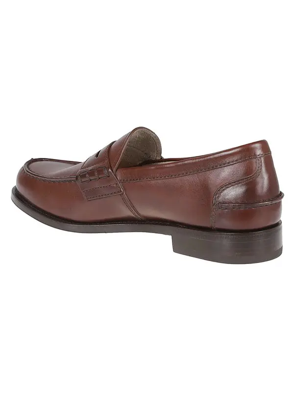 Prada Logo Leather Loafers