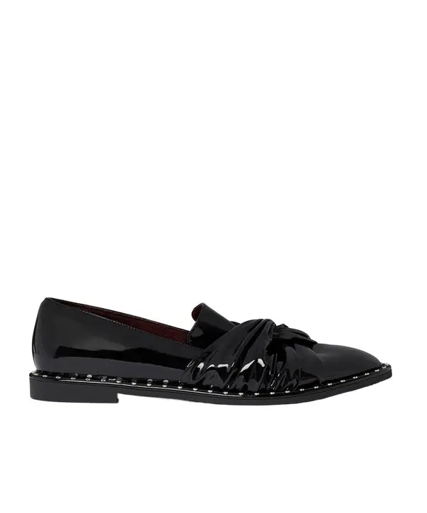 Stella McCartney Twisted Rope Type Loafer Shoes - Black