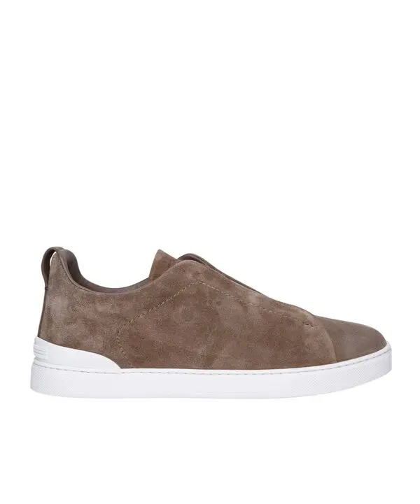 Zegna Triple Stitch Trainers - Brown