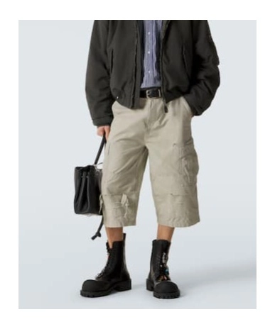 Balenciaga Cropped Cotton Cargo Pants