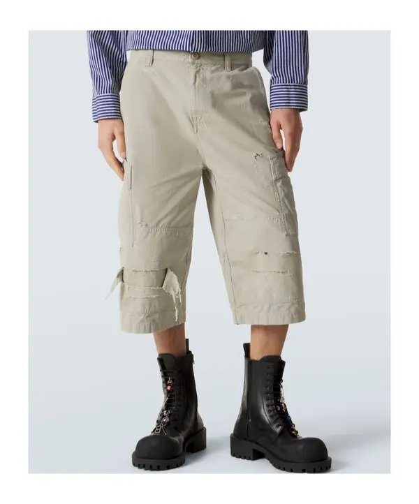 Balenciaga Cropped Cotton Cargo Pants