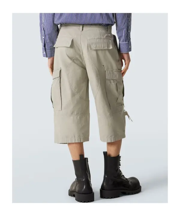 Balenciaga Cropped Cotton Cargo Pants