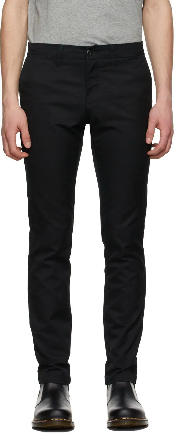 Carhartt Work In Progress Slim Fit Chinos With Zip Fly And Label Detail
