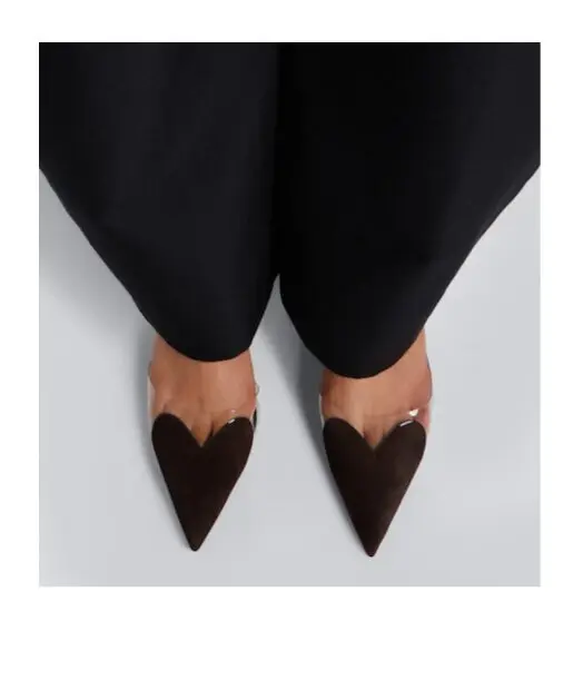 Alaïa Le Cœur Suede Wedge Mules