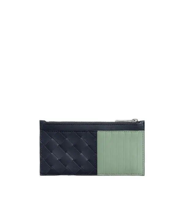 Bottega Veneta Intrecciato Long Zippered Card Case - Black