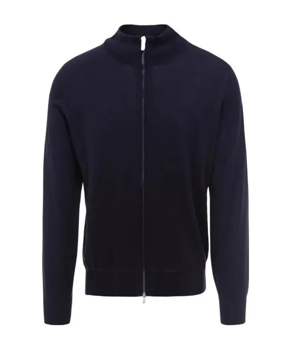 Brunello Cucinelli High-neck Zip-up Cardigan - Black